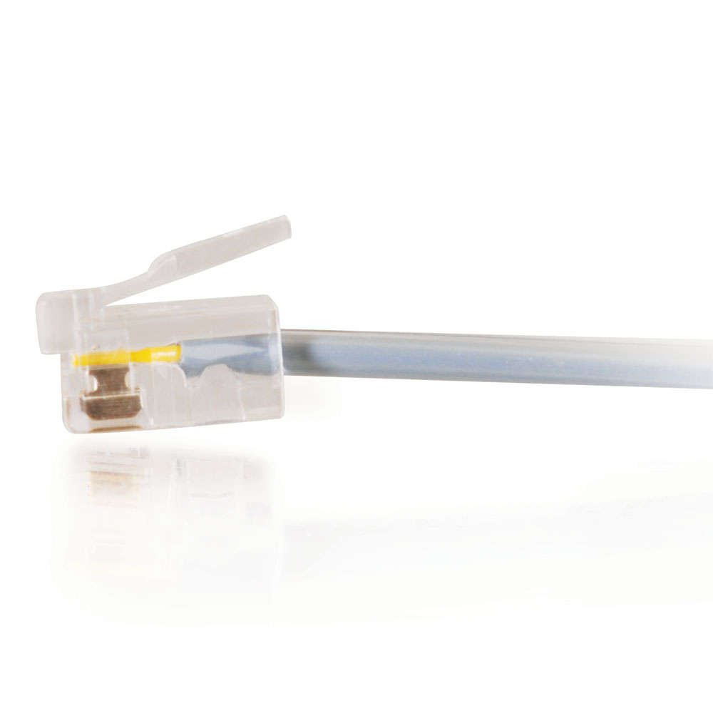 C2G Legrand RJ11 Telephone Cord, Telephone Data Cable, Silver Modular Telephone Cable, 14 Foot Telephone Cord, 1 Count, C2G 09590