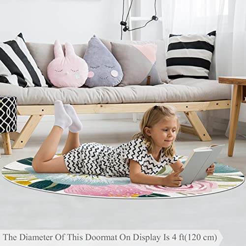 Area Rugs for Bedroom, Luxurious Soft and Thick Non-Slip Carpet for Baby Room, Nursery Modern Decor Rug, Modern Pastorable Flower Spring Floral