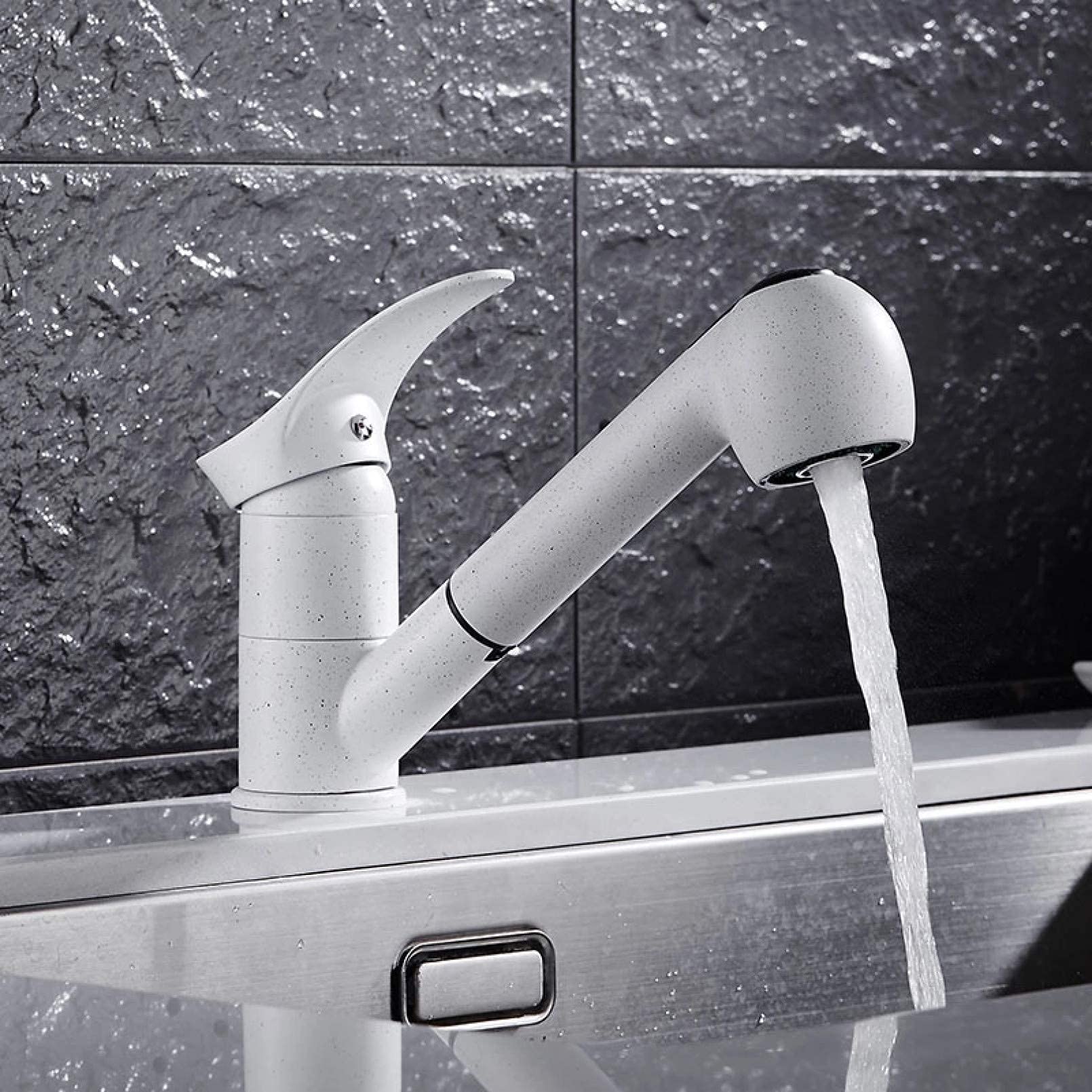 Bathtub Deck Mount Brass Kitchen Faucets Mixers Single Handle White Pull Out Kitchen Water Tap