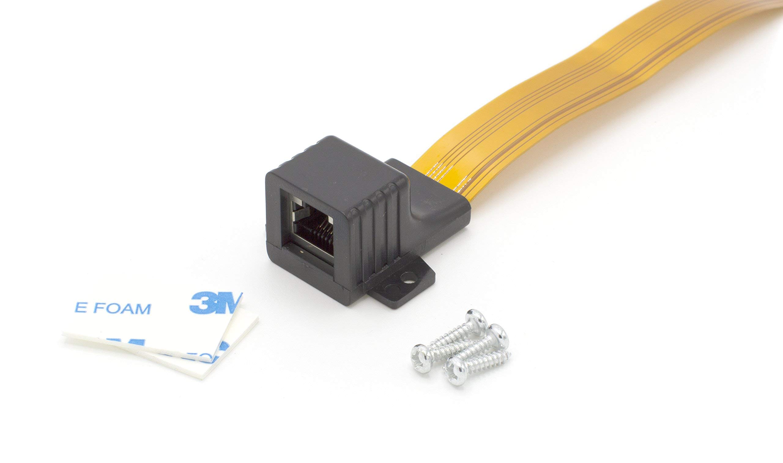 THE CIMPLE CO Ethernet Jumper Cable - Ghost Wire Cat5 or Cat6 Ethernet Jumper Cable Short (1FT) Flat Wire Thin