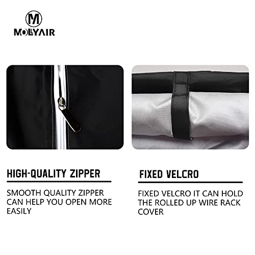 MOLLYAIR Shelf Cover - Oxford Cloth Fabric with Waterproof and Water-Resistant Coating,36x18x72 inch