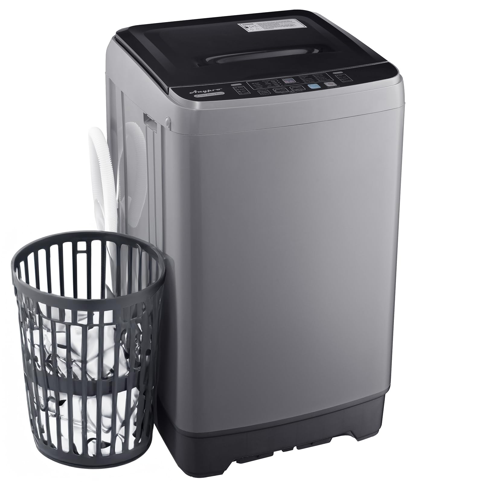 Anypro Small Portable Washing Machine 13LBS Portable Washer Machine with Drain Dump, 10 Programs/8 Water Levels/LED Display Full Automatic Mini Laundry Machine, Lavadora Portatil for Apartment RV Dorm