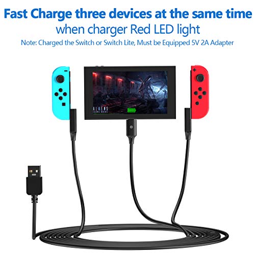 Charging Cable for Nintendo Switch/Switch Lite/Switch OLED, 3 in 1 6FT Nylon Braided USB C Charging Cord, Compatible with Mobile Samsung, Galaxy S9, S9 Plus, S8, HTC 10, LG