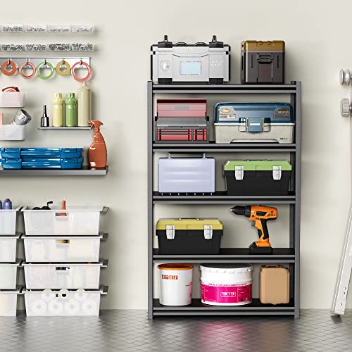 LISSIMO 5-Tier Heavy Duty Shelf, 63" H Metal Shelving Unit Load 2000LBS, Adjustable Storage Shelves for Garage,Bedroom,Office 18" D x 34" W x 63" H