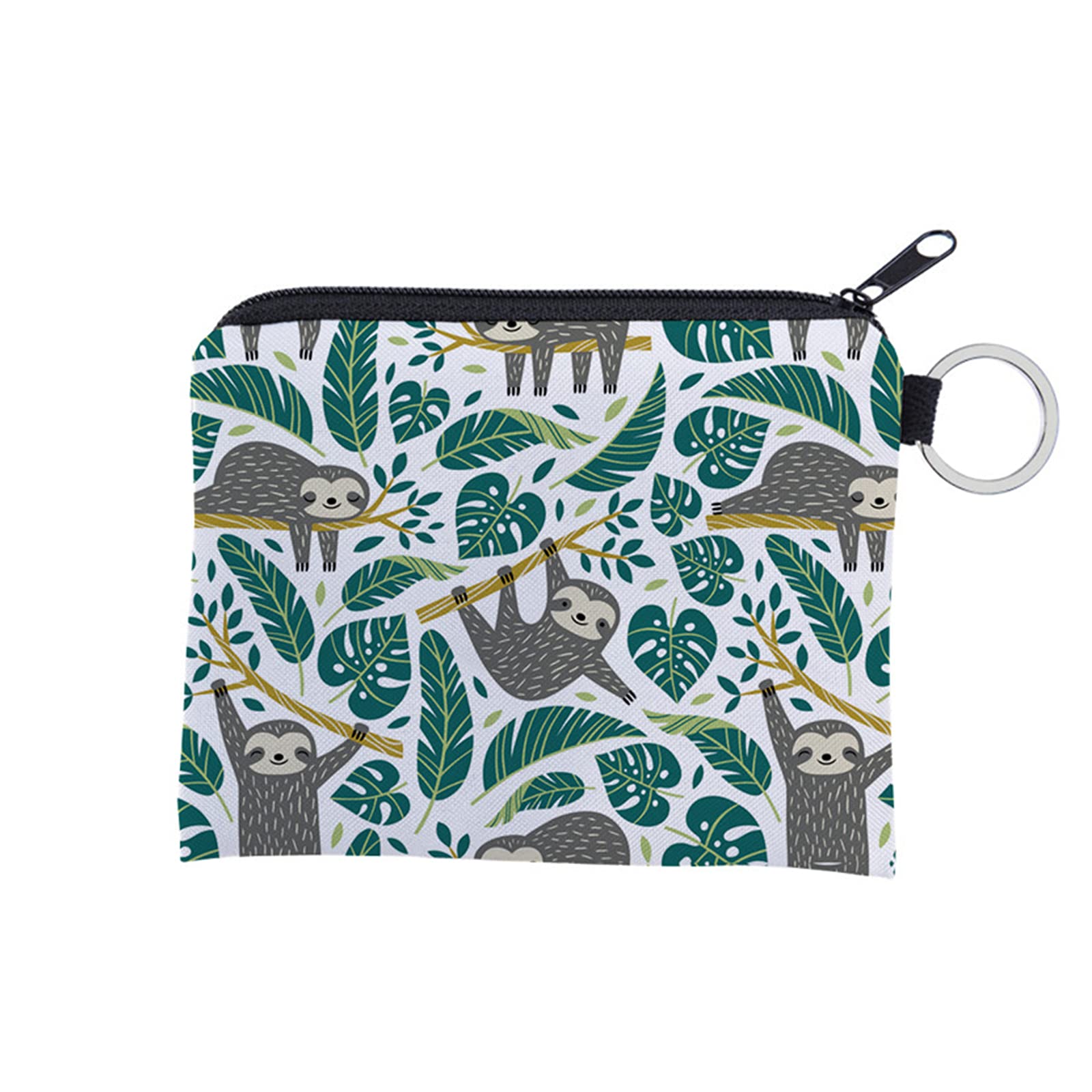 Cute Animal Sloth Coin Purses Water Resistant Mini Wallet Change Holders Credit Cards Key Storage Bag Coin Pouch(2Packs)