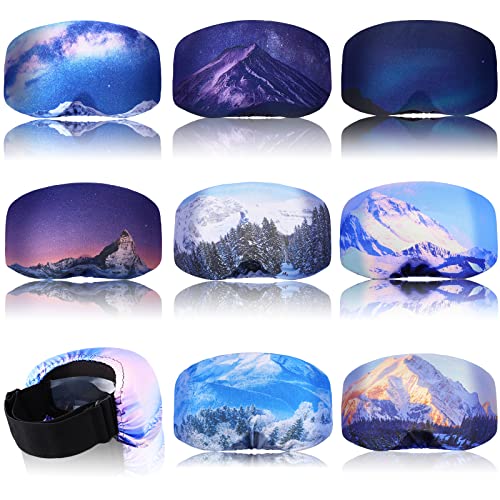 8 Pieces Ski Snowboard Goggle Cover Microfiber Ski Goggle Protector Snow Sports Goggle Cover Sleeve Lens Scratch Dust Protection for Outdoor Activities Travel Storage Accessories
