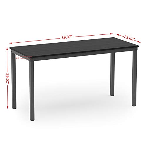 Teraves Computer Desk/Dining Table Office Desk Sturdy Writing Workstation for Home Office(39.37β, Black)