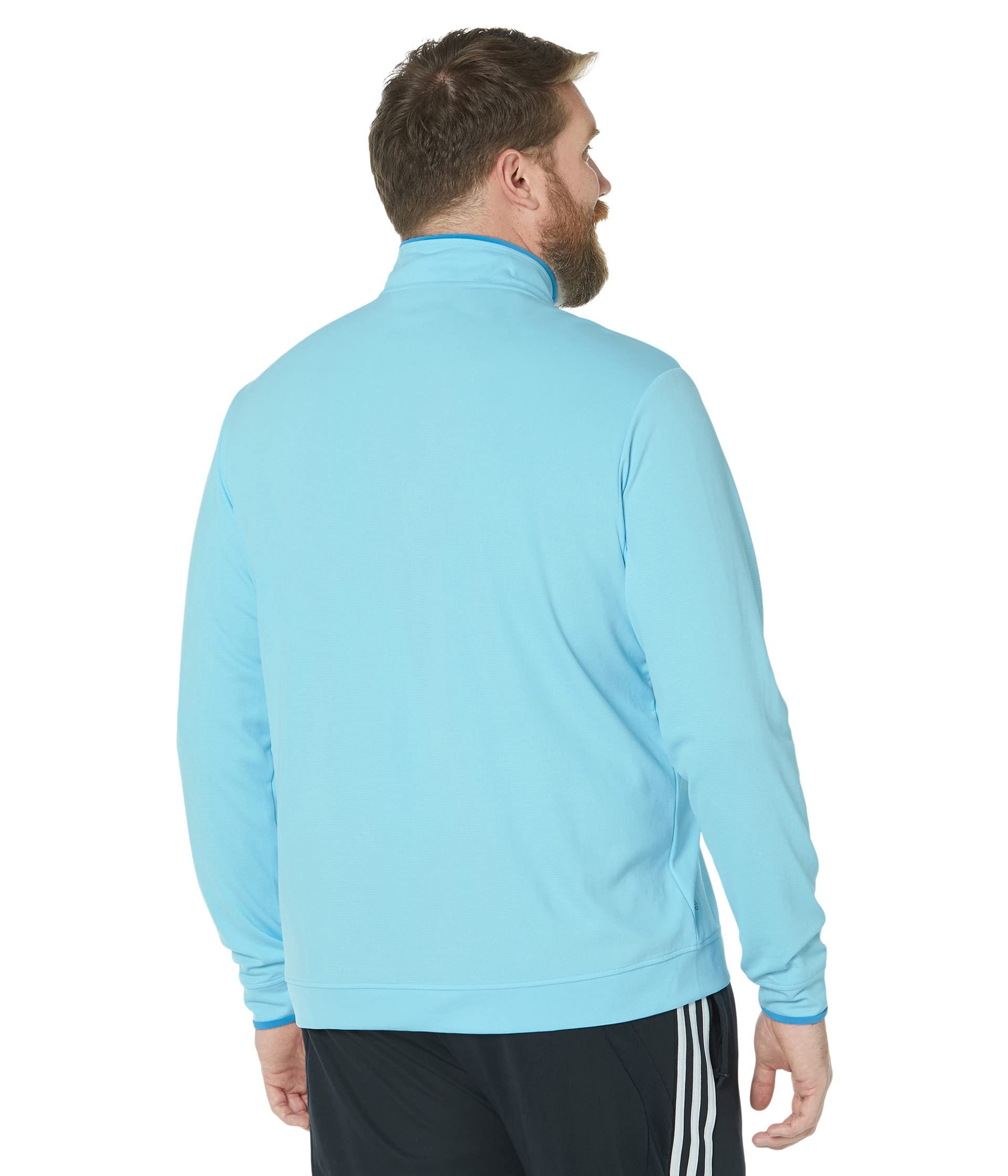 adidas Men's Lightweight Quarter Zip Pullover, Bliss Blue, Large