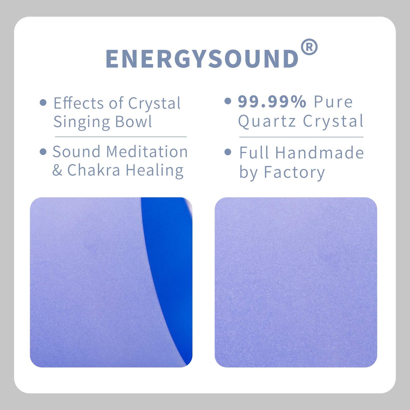 Blue Colored Frosted G Note Throat Chakra Quartz Crystal Singing Bowl 10 inch mallet and o-ring included
