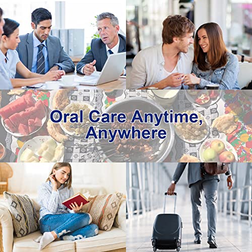 EZGO 100pcs Deep Cleaning Teeth Wipes Finger Brush Teeth Wipes Oral Brush Ups Latex Free Mint Flavor