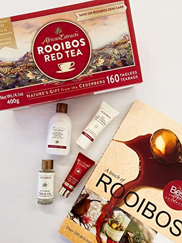 African Extracts Rooibos Tea - with Bonus SKINCARE Pack -160 Teabags USDA Organic South African 100% Pure Caffeine Free Fairtrade
