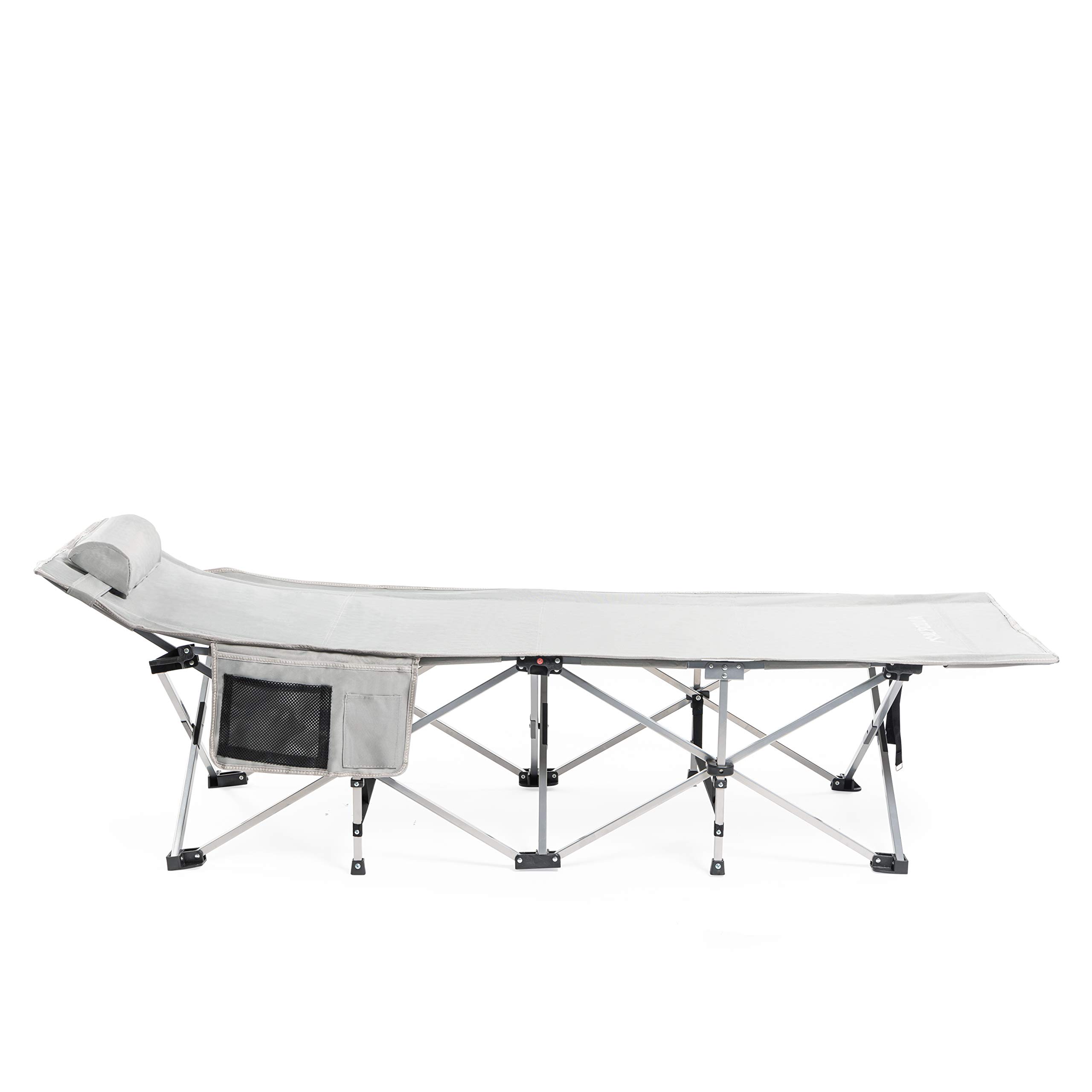 Alpcour Extra Large Camping Cot Heavy Duty Compact XL Bed in a Bag with Pillow for Adults & Kids β Portable Folding Steel Frame & Comfortable Lightweight Polyester β 75x28β β Weight Capacity 500 Lbs