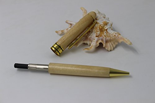 JASON YUEN 5PCS PACK Wooden Eco pen White wood ballpoint pens with gold accessories (Model A, 5PCS WHITE WOODEN)