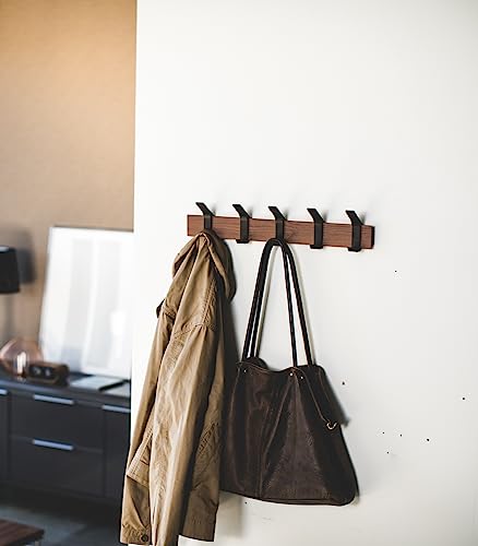 YAMAZAKI Wood home Rin Wall-Mounted Coat Hanger Brown