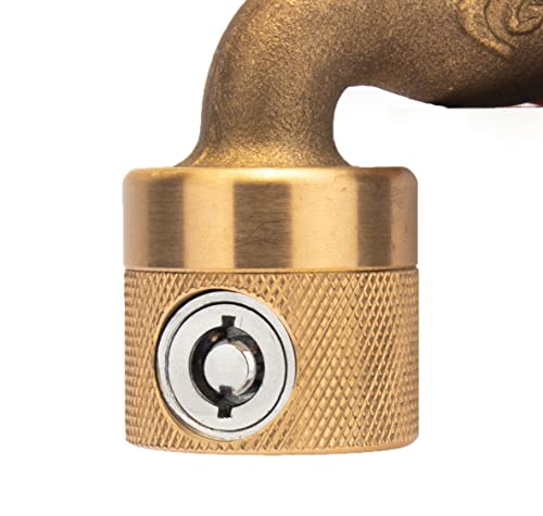 Flow Security Systems | The FaucetLock | Heavy Duty Brass Construction | Prevents Water Theft & Secures Outdoor Bibbs | Promotes Water Conservation | Keyed Randomly | FSS 50 | 1 Pack