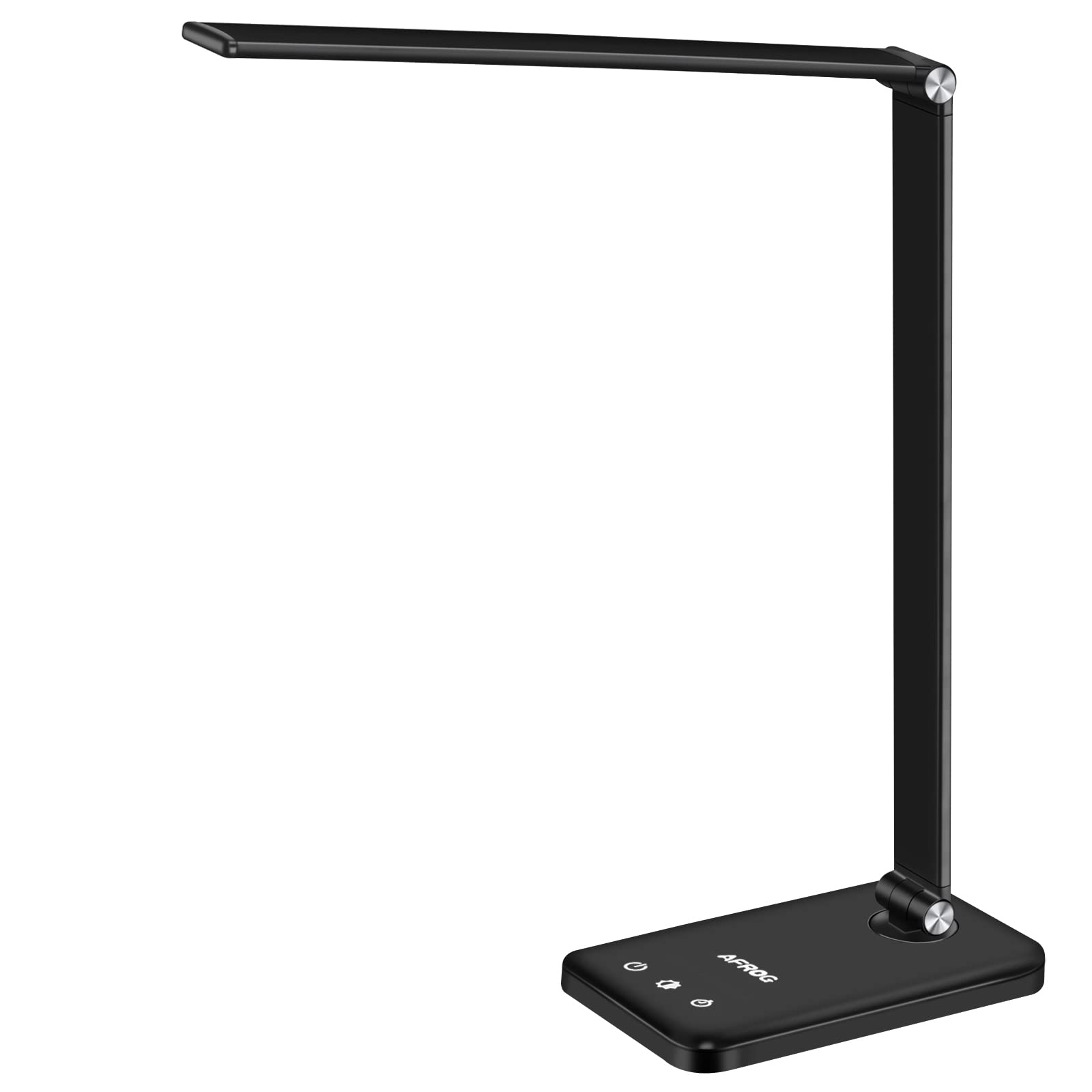 AFROG Multifunctional LED Desk Lamp with USB Charging Port, 5 Lighting Modes,5 Brightness Levels, Sensitive Control, 30/60 min Auto Timer, Eye-Caring Office Lamp,8W,5000K