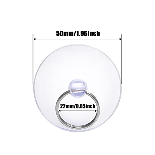 Auvotuis 20Pcs 50mm Suction Cup with Ring, 1.96 Inch Clear Ring Suction Cup Sucker for Window Wall Hook Hanger