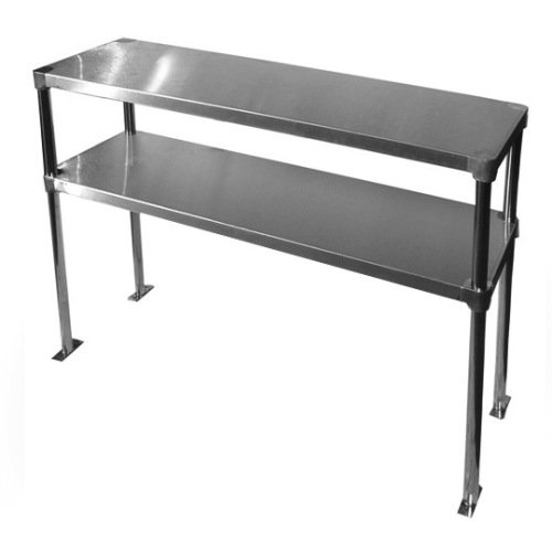 Stainless Steel Adjustable Double Overshelf for Work Table 18 x 30 - Top Mount