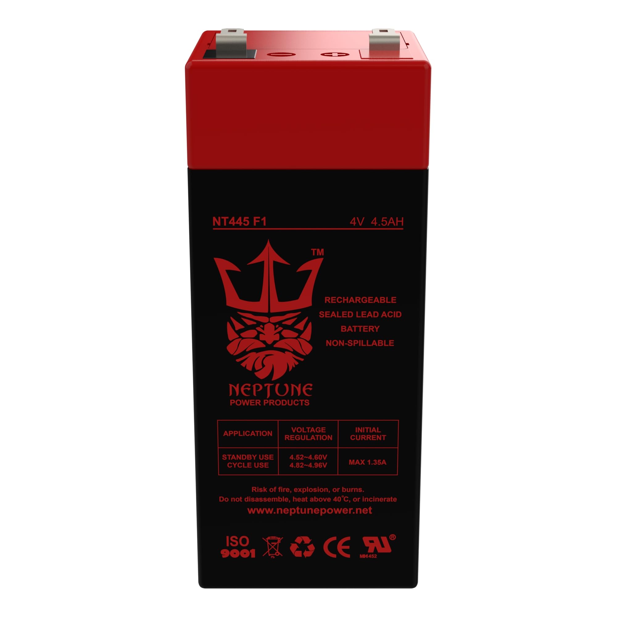 Neptune Power NT445 4V 4.5Ah Rechargable Replacement SLA Battery for Powersonic PS-445