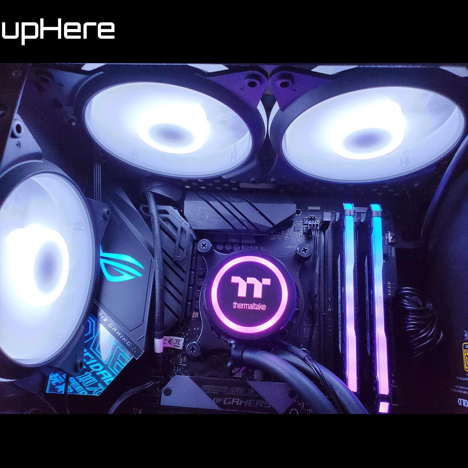 upHere 120mm 3-Pack 3-Pin High Airflow Quiet Edition White LED Case Fan for PC Cases, CPU Coolers, and Radiators T3WT3-3