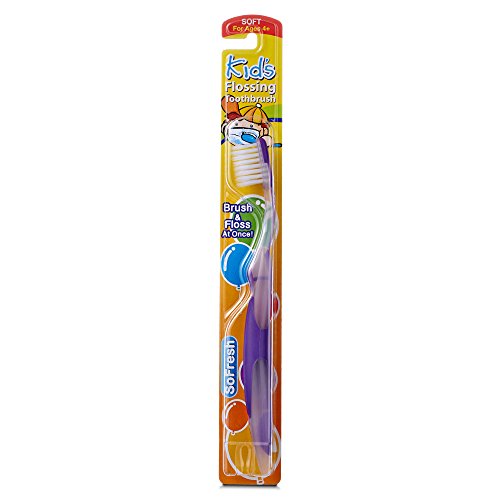 SoFresh Flossing Toothbrush Kids Soft Variety Bundle with Xylitol Dental Floss