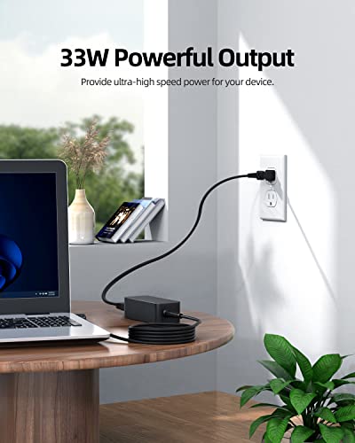 Charger for Asus Chromebook C202S C202SA C202 C202SA-YS02 C202SA-YS01 (Not Fit for 40W C202SA-YS04) Laptop, (UL Certified Safety), Round Connector, 33W