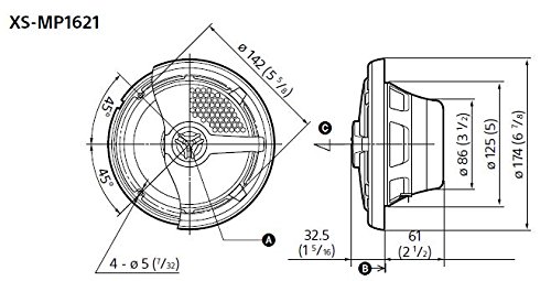 Sony XSMP1621 6 1/2-Inch coaxial 2-way Marine Speaker,White