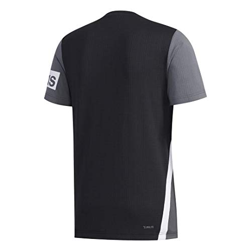adidas Men's Clima Colorblock Tee Black/Gray/White Medium