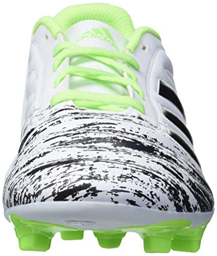 adidas Men's Copa 20.4 Firm Ground Soccer Shoe, White/Black/Signal Green, 4