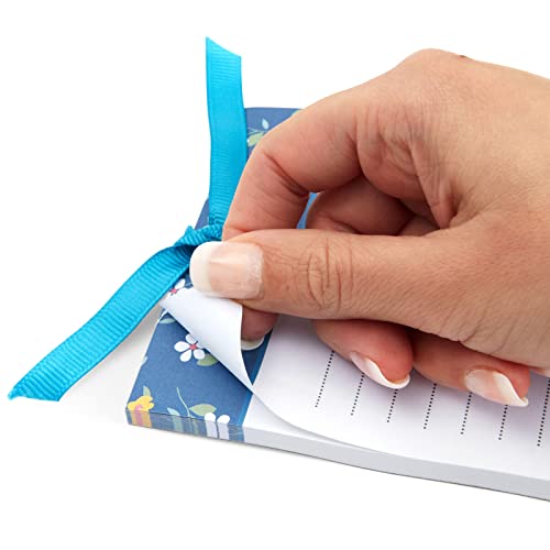 Juvale 6 Pack Floral Magnetic Notepads for Refrigerator, Grocery List, To Do List, with Ribbon Bows, 60 Sheets Each (4 x 8 In)