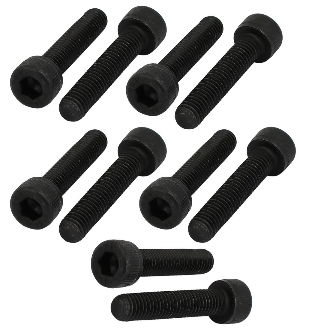 uxcell 10pcs M5x25mm 12.9 Grade Hex Socket Cap Left Hand Thread Screw Bolt Black