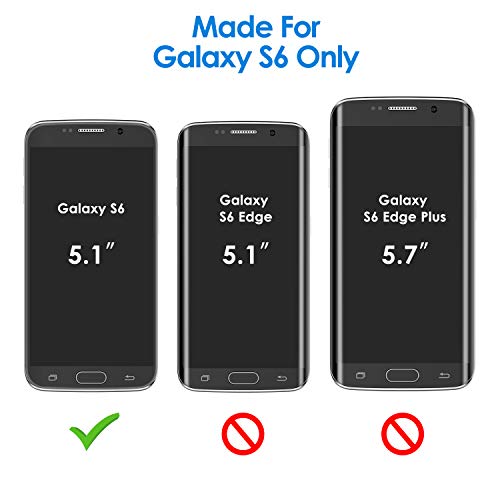 JETech Slim Case for Samsung Galaxy S6 (NOT for S6 Edge), Protective Cover with Shock-Absorption and Carbon Fiber Design, Black