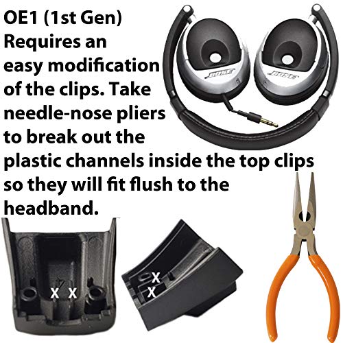 Headband Cushion Kit (Black) Compatible with Bose AE2, AE2w, OE (First Generation) Not Compatible with AE2 SoundTrue or Any SoundLink Models. Your Model Number is Underneath The Ear Cushions!