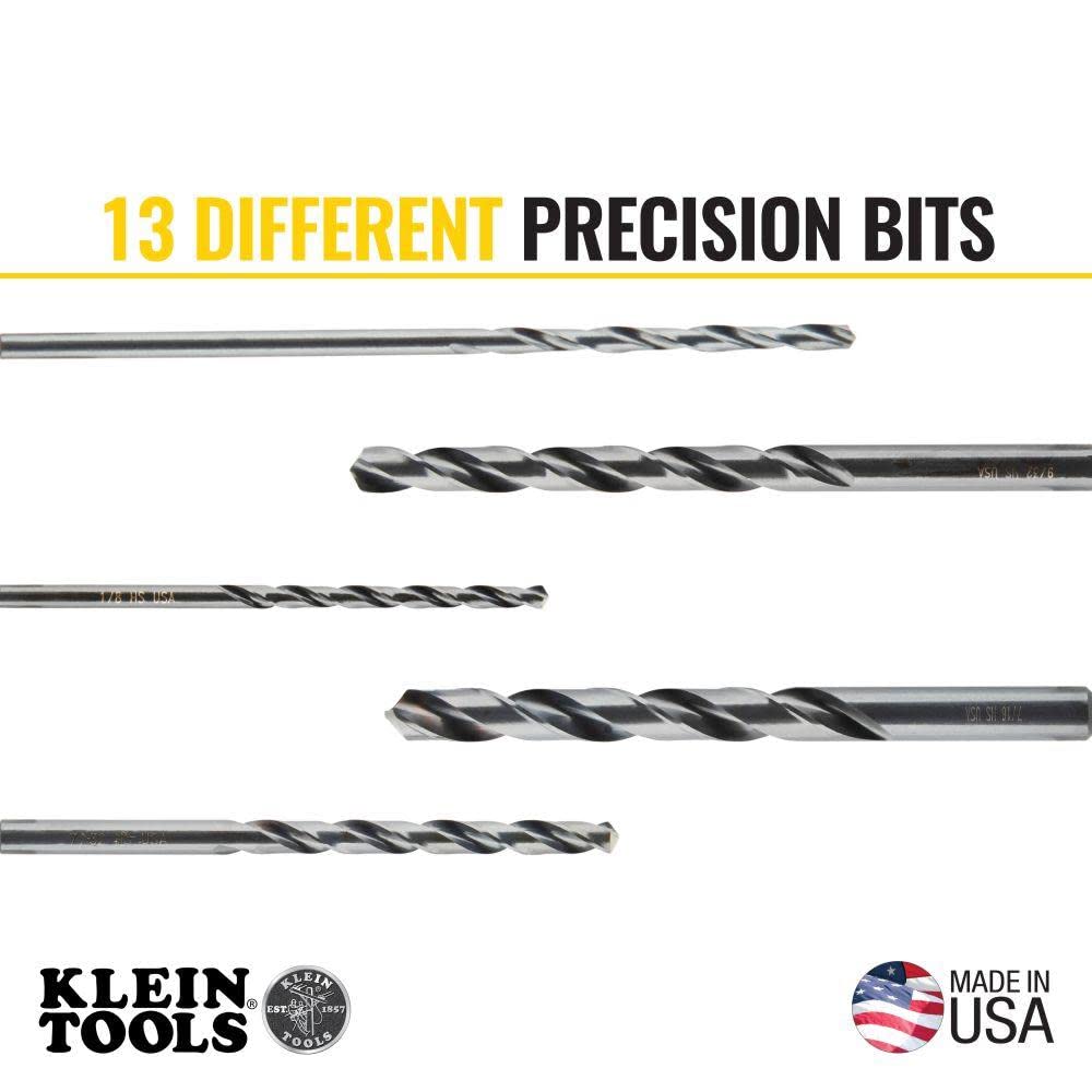 Klein Tools Regular-Point Drill-Bit Set, 13 Pc