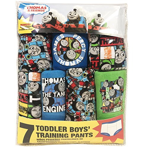 Thomas & Friends Boys Toddler Potty Training Pants with Success Tracking Chart and Stickers in Sizes 2T, 3T and 4T, 7-Pack, 3T