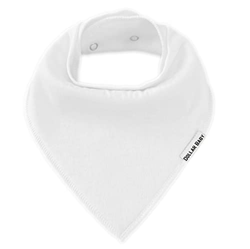 Dollar Baby Bandana Drool Bibs 10 Pack Solid White Baby Bibs for Boys, Girls, Unisex for Teething and Drooling, 0-36 MONTHS