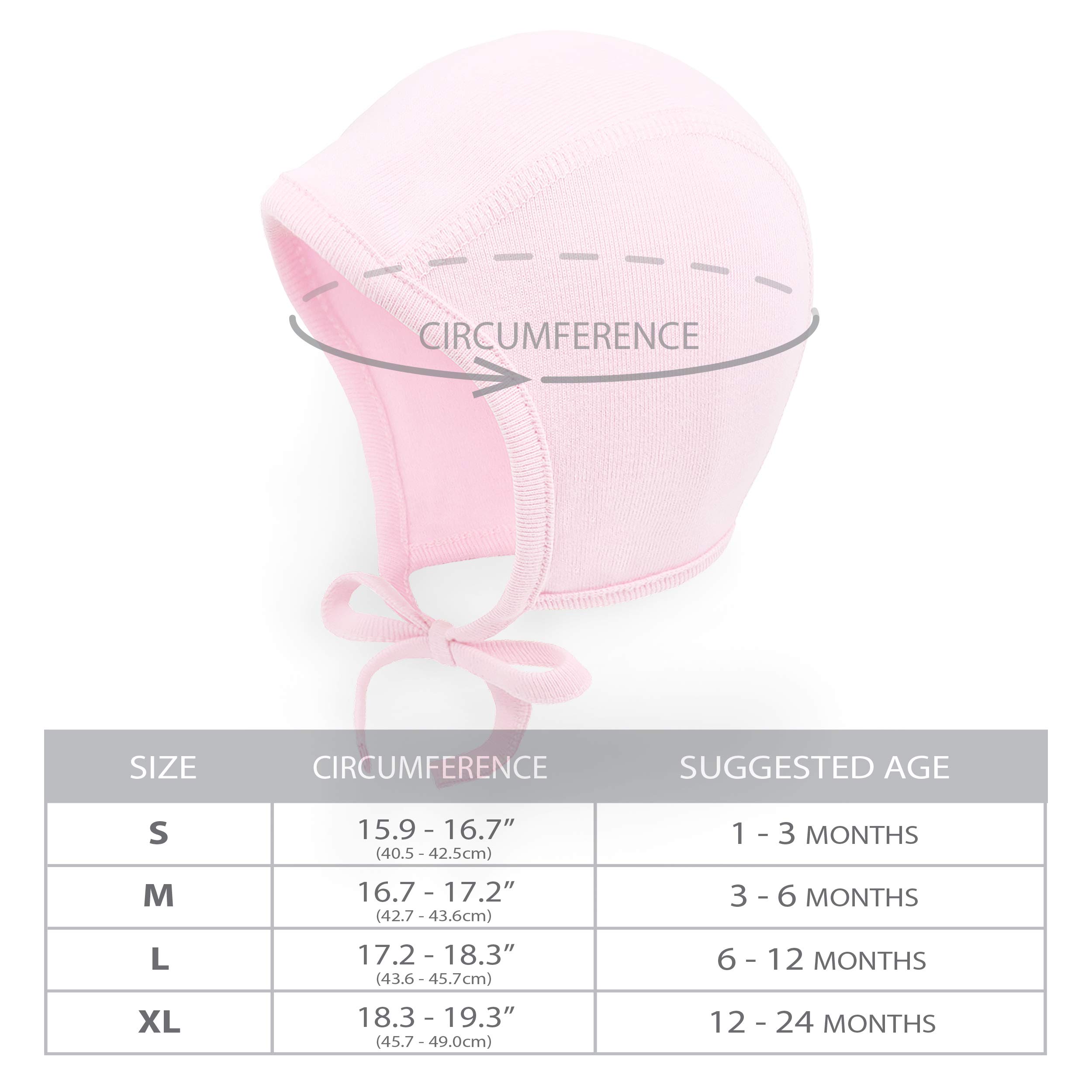 HappyTree 2 Pack Baby Hat Bonnet Soft 100% Combed Cotton Toddler Infant Beanie Pilot Caps, White + Light Pink, Medium