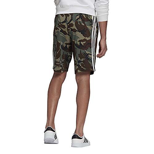 adidas Men's Essentials French Terry Camouflage Shorts, Legacy Green, Small