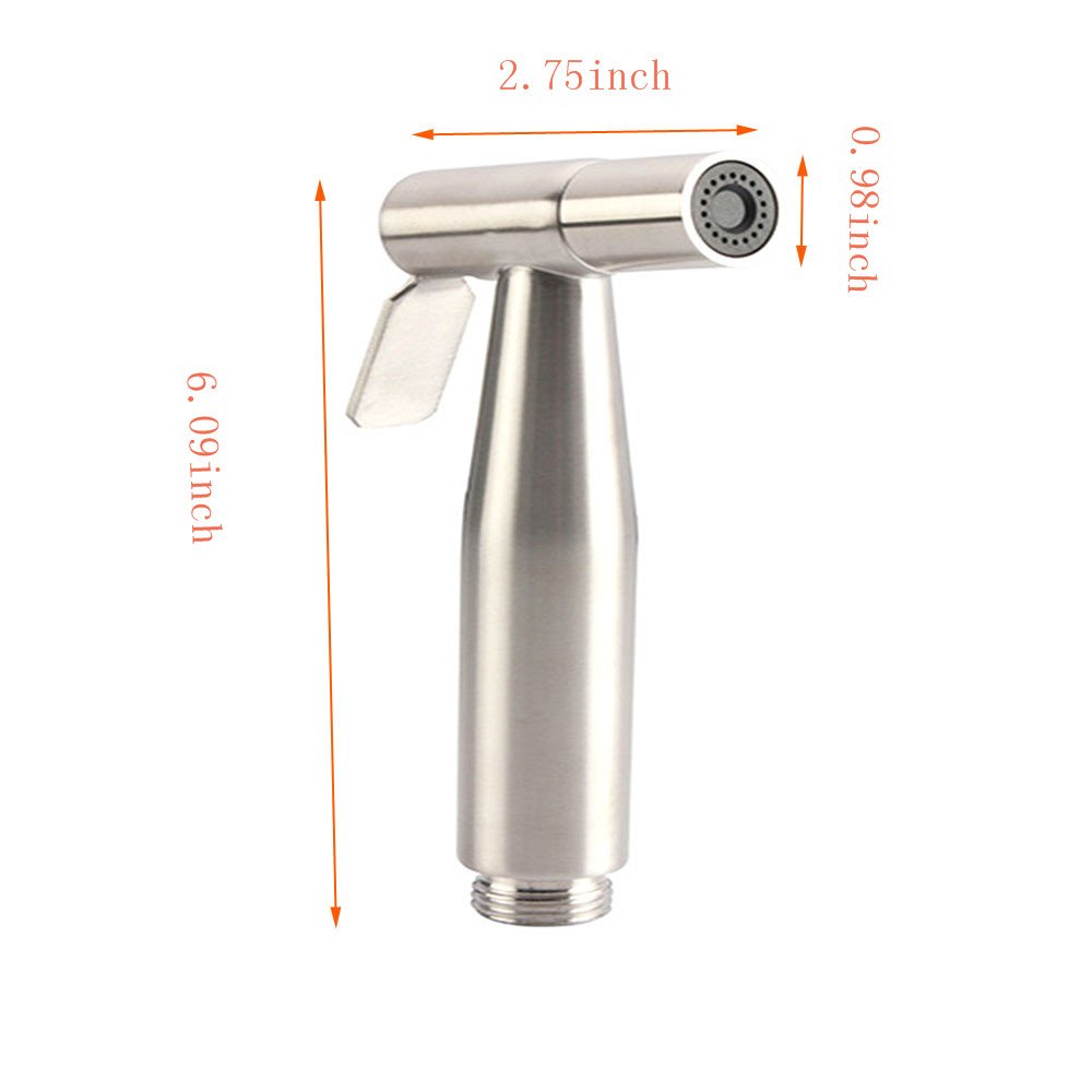 PECC Bidet Sprayer Head Only Stainless Steel Hand Held Toilet Bidet Shower Head Spray Cloth Diaper Sprayer Head Only for Personal Hygiene And Bedpan WC Spray