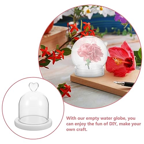 Ciieeo 10pcs Screw Off Cap Water Globe Jar Plastic Globes with Screw Off Cap DIY Clear Plastic Water Globe for Crafts Christmas Home Decoration