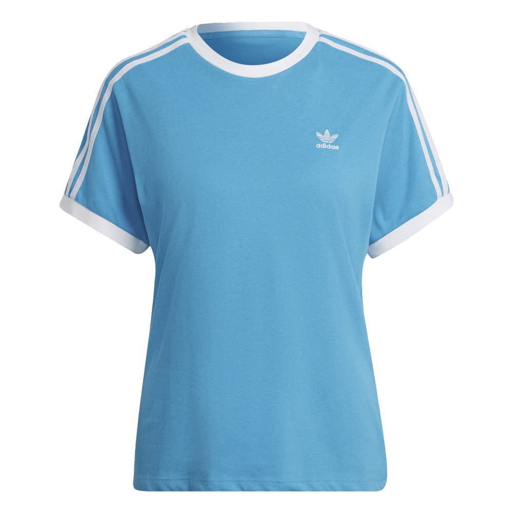 adidas Originals Women's 3-Stripes Tee, Sky Rush, Large