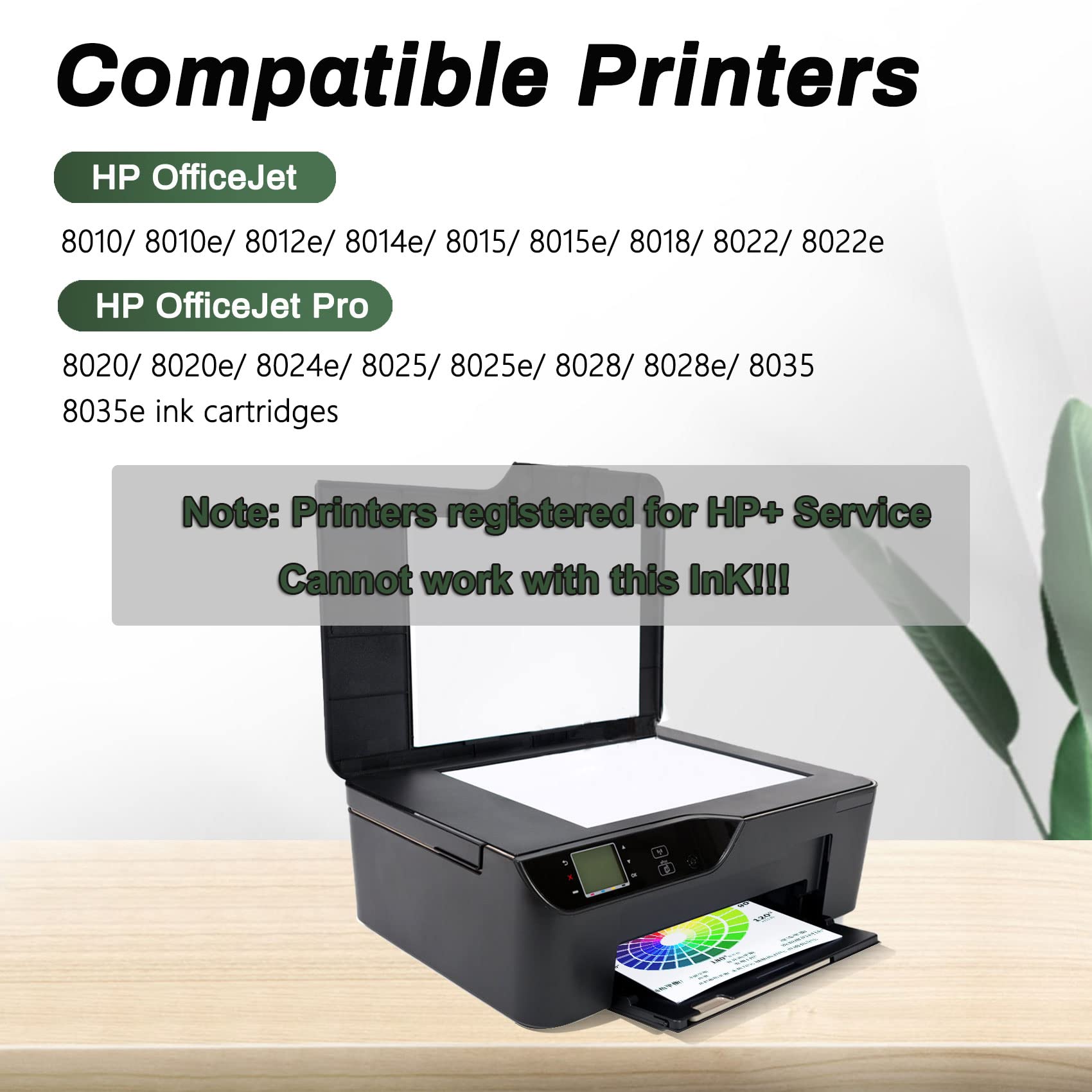 910XL Ink Cartridges Combo Pack, Compatible with HP OfficeJet 8010 8020 8030 Series Printer, Replacement for 910 910XL 916 916XL, High Yield, Black Cyan Magenta Yellow