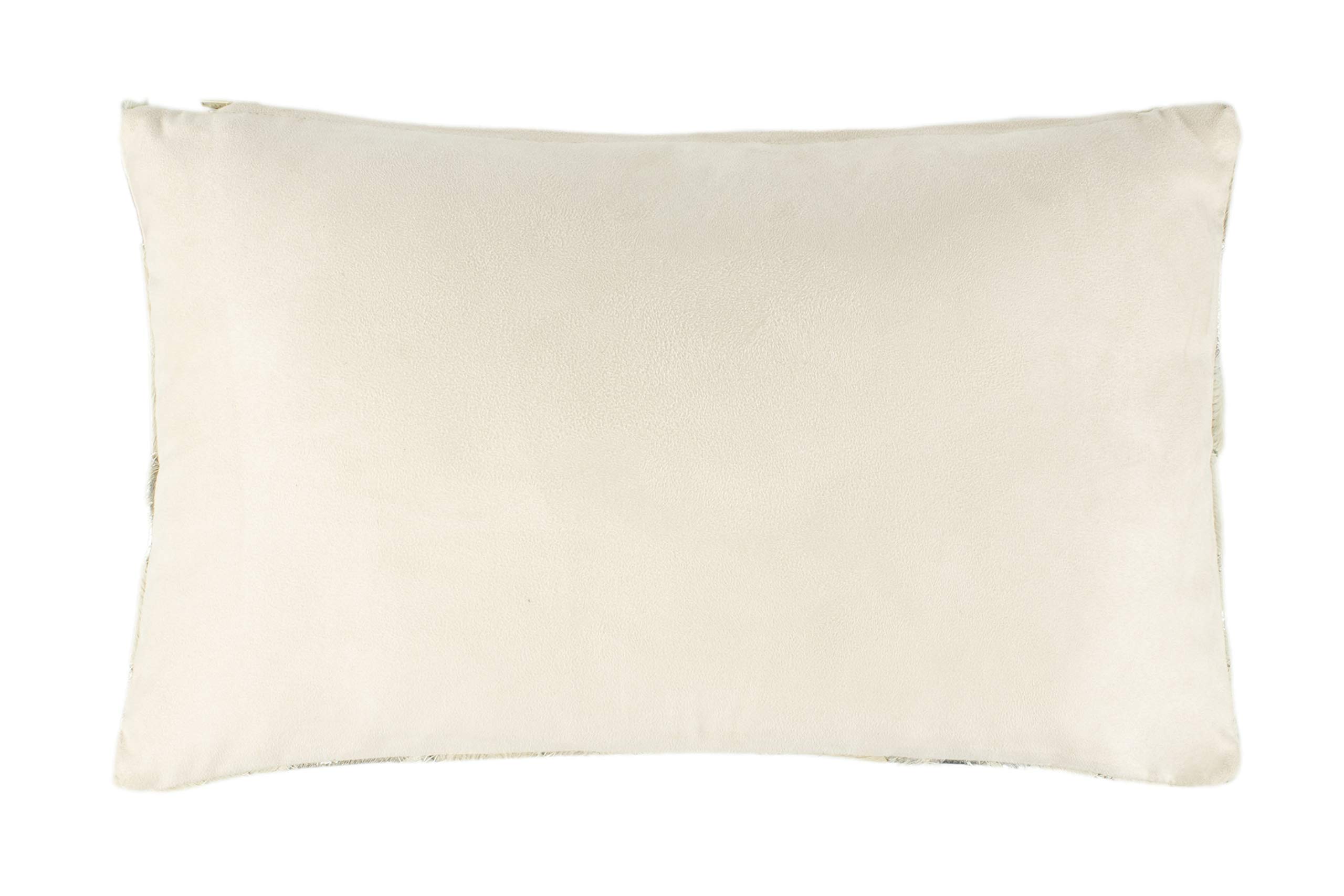 Safavieh Metallic Herringbone Cowhide Throw Pillow, 12"x22", White/Gold