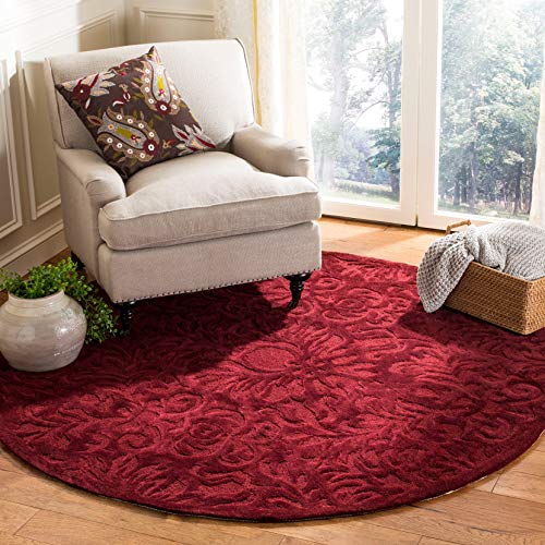 SAFAVIEH Total Performance Collection Accent Rug - 3' x 5', Ivory, Hand-Hooked Damask, Non-Shedding & Easy Care, Ideal for High Traffic Areas in Entryway, Living Room, Bedroom (TLP714F)