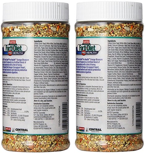 Kaytee Forti Diet Pro Health Orange Blossom Honey Bird Treats for Parakeets, 10-Ounce - 2 Pack