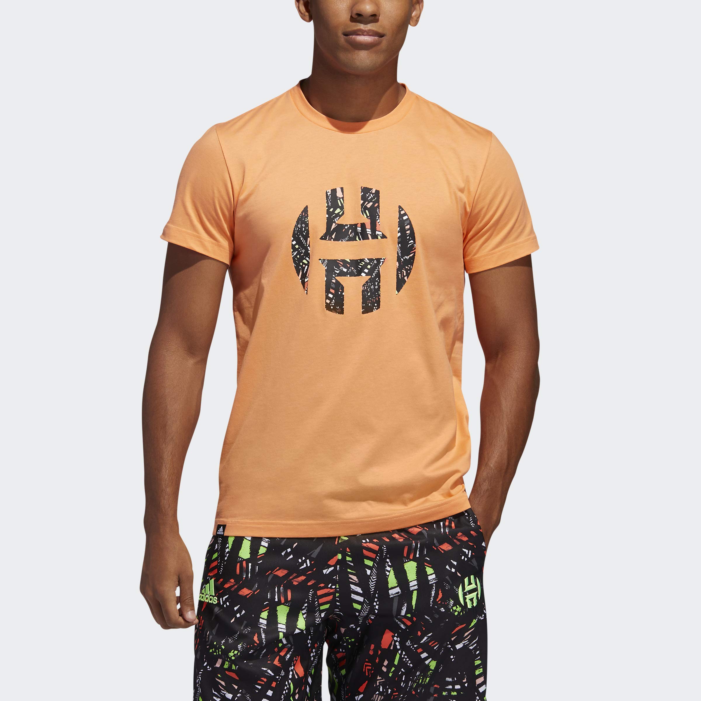 adidas Men's Harden Logo Tee Amber Tint X-Large
