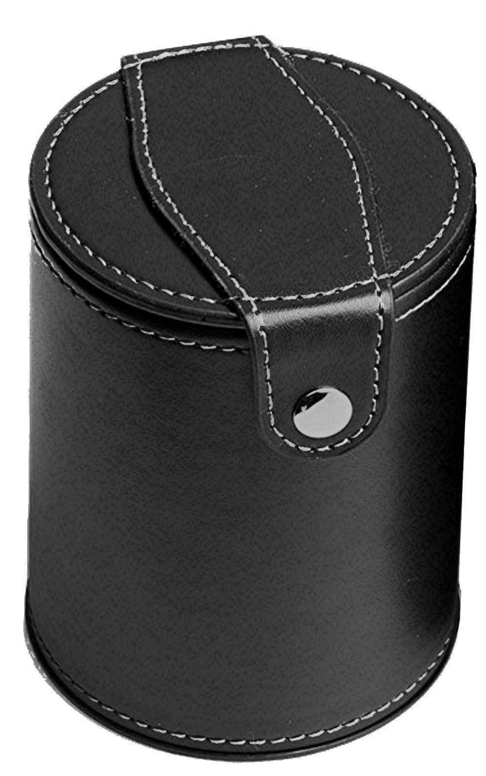 Cyber-Deals Set of 16mm Transparent Dice and Black PU Leather, Black Velvet Lined Dice Cup with Storage Compartment (Gift Boxed) (Orchid)