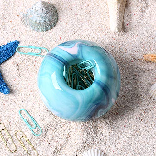 MultiBey Ocean Blue Paper Clip Holder Dispensers Gold Mint Green Paper Clips S Home Office Organizers Gifts, 100 Clips per Box