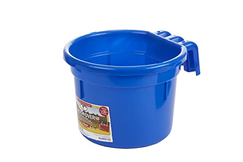 Fence Feed Bucket - Little Giant - 8 Quart Hook Over Feed Pail (Blue) (Item No. CPHBLUE)