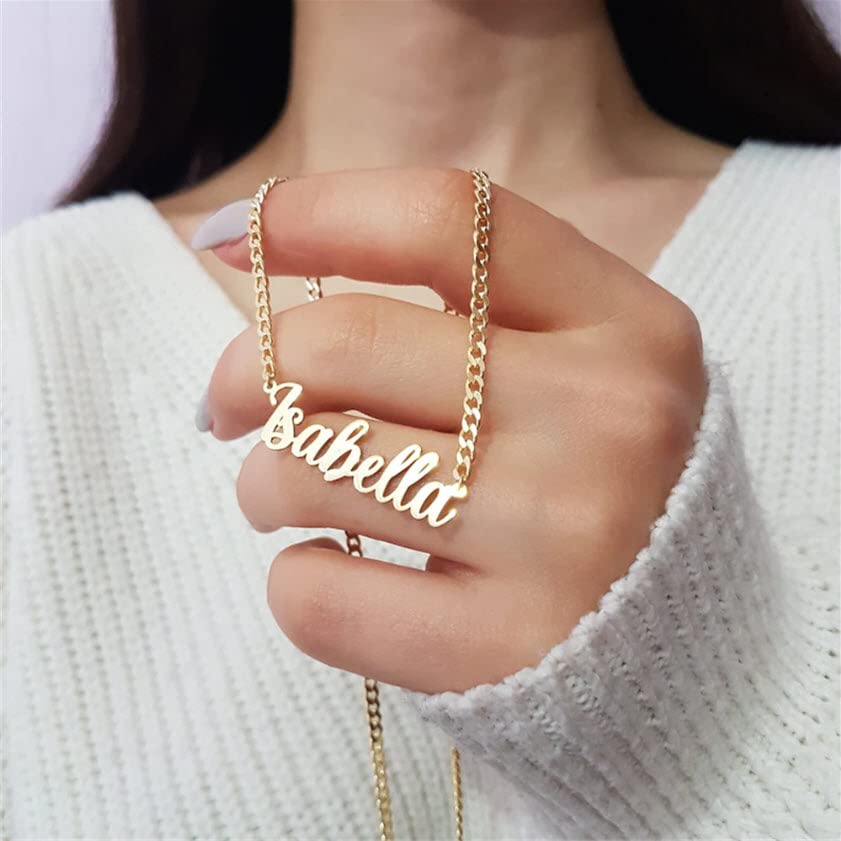 Custom Name Necklace Customizable Name Necklace for Women Name Plate Necklaces with Names